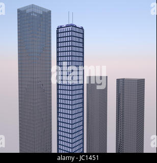 Abstract painting city skyline. 3D rendering Stock Photo - Alamy