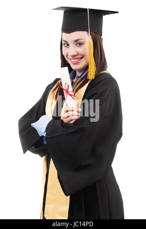 Stock image of female graduate isolated on white background Stock Photo ...