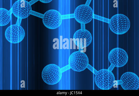 Particle Scan Science with Microbe Atom Up Close Stock Photo - Alamy