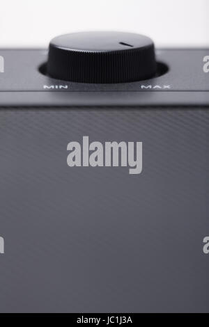 Detail of speaker and volume control knob Stock Photo - Alamy