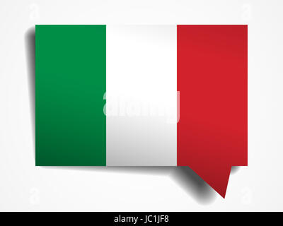 3d speech bubble with Italy national flag isolated on white background ...