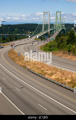 The Tacoma Narrows Bridge carried drivers form the mainland to Gig ...