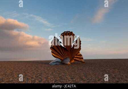 Scallop Sea Shell sculpture. Aldeburgh, Suffolk, England, UK Stock ...