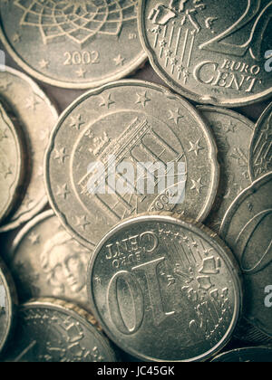 Vintage looking Range of Euro coins useful as a background Stock Photo ...