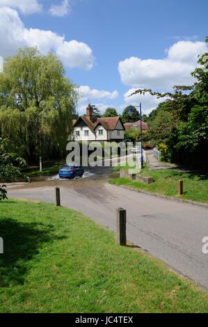 View to the ford ,Braughing, Hertfordshire Stock Photo - Alamy