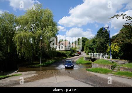 View to the ford ,Braughing, Hertfordshire Stock Photo - Alamy