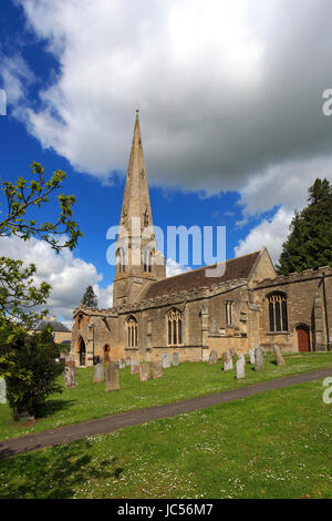 St Lawrence church, Stanwick village, Northamptonshire, England, UK ...