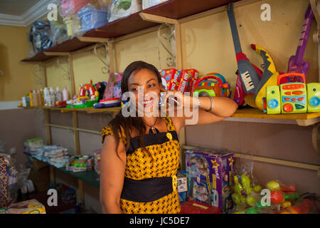 A female shop keeper, Nigeria, Africa Stock Photo - Alamy