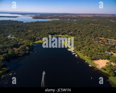 A speedboat seen at Mazvikadei dam in Zimbabwe Stock Photo - Alamy