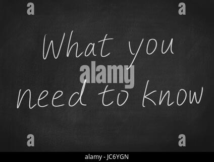 What You Need To Know Concept Stock Photo - Alamy