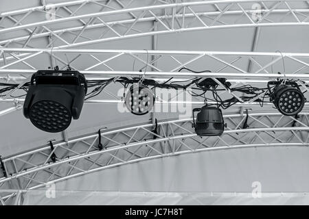 Stage Lights Rack with Spotlights Stock Photo - Alamy