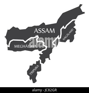 Meghalaya, India. Simple vector map. State shape. Outline style. Border of Meghalaya. Vector ...