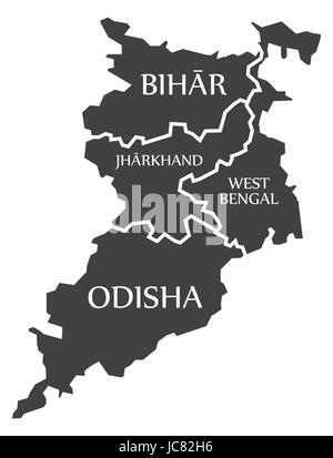 Bihar, India. Simple vector map. State shape. Solid style. Border of ...