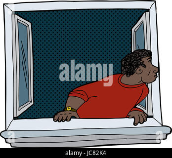 Cartoon illustration of a man sticking out his curly spiral tongue ...