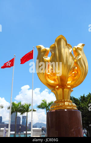 sculpture at Golden Bauhinia Square,Hongkong,China Stock Photo - Alamy