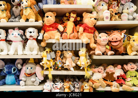 Disney Plush Toys For Kids At Sale In Store Stock Photo - Alamy
