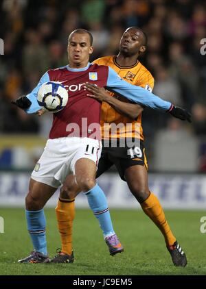 GABY AGBONLAHOR CELEBRATES HULL CITY V ASTON VILLA KC STADIUM HULL ...