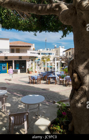 Town Square, Streets in Pissouri hilltop village, Cyprus Stock Photo ...