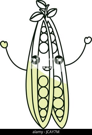 string bean fresh vegetable kawaii character Stock Vector Image & Art ...