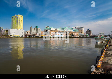 Fishing boats in the port of Kushiro prefecture, Hokkaido, Japan Stock ...