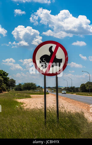 Namibia road sign on sky background Stock Photo - Alamy