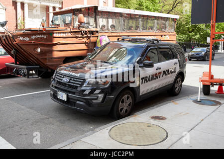 Boston police suv interceptor patrol car blocking traffic intersection ...