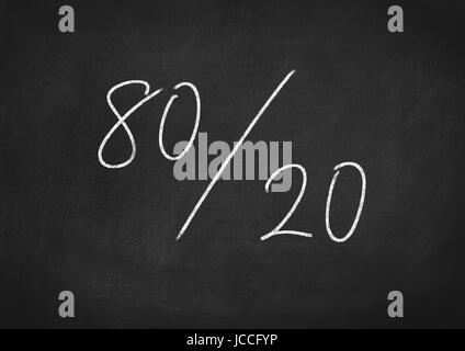 Pareto principle with 20 80 rule pie chart Stock Photo - Alamy