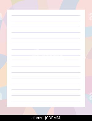 White lined note, notebook paper pieces with torn edges stuck with ...