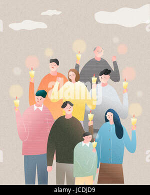 Issue of candlelight rally Stock Photo - Alamy