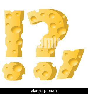 colorful illustration with cheese question mark on a white background ...