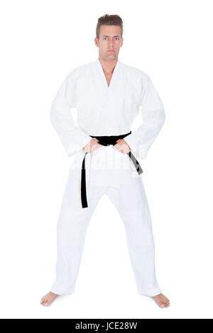 Karate man in kimono ready to fight. Sport and fitness. Strength and ...