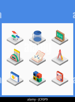 Set of various icons related to education Stock Photo - Alamy