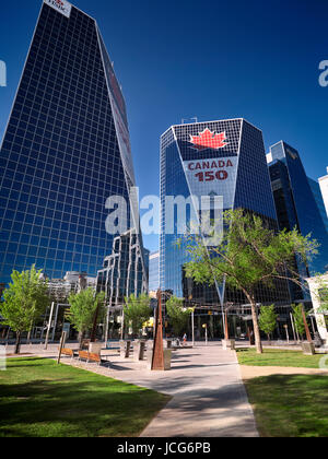 Regina downtown city scenery of Victoria Park and McCallum Hill Centre ...