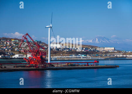The port of Muroran and Uchiura Bay, Muroran, Hokkaido, Japan Stock ...