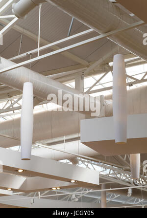 White painted heating ducts in ceiling of garden centre Stock Photo - Alamy