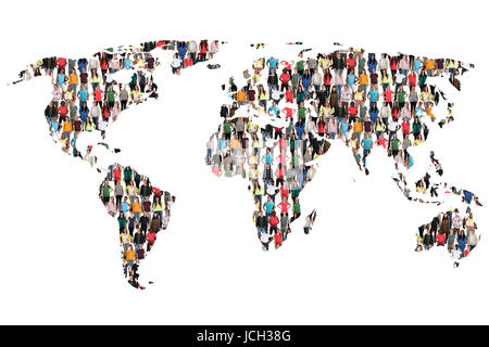 World map earth multicultural group of people integration diversity ...