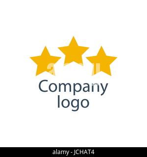 Three stars icon simple flat vector symbol outline collection set logo ...
