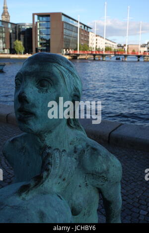 Mermaid statue in front of the main harbour The Black Diamond, The ...
