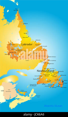 newfoundland road map Stock Vector Art & Illustration, Vector Image ...