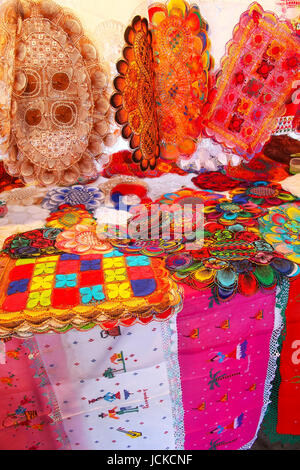 Display of nanduti at the street market in Asuncion, Paraguay. Nanduti ...