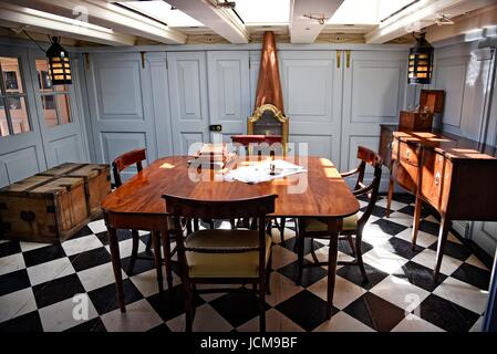 'Nelson's Dining Cabin' at the stern of Admiral Lord Nelson 's flagship ...