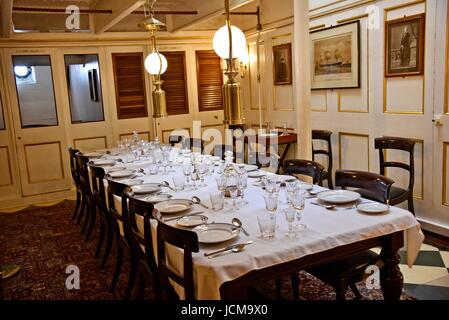Portsmouth, HMS Warrior, Officers' Dining Room Hampshire England UK ...