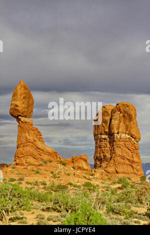 Balanced Rock, an iconic natural formation, photographed in 1929 ...