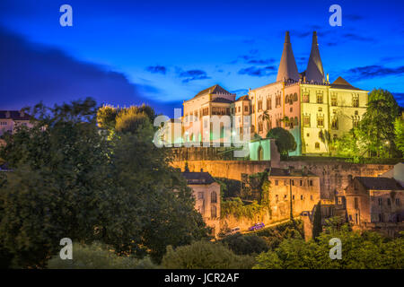 National Palace of Sintra at night, Sintra, Lisbon, Portugal, Europe ...