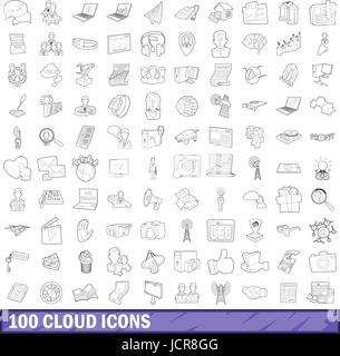 Digital repository line icons collection. Archiving, Curation ...