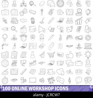 Team workshop outline icons collection. Workshop, Team, Training ...