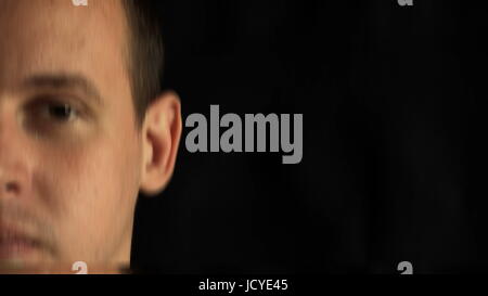 The man's face, distorted with random characters. Concept: a glitch in ...