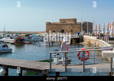 Paphos harbour, tourist area, sea front, Cyprus Stock Photo - Alamy