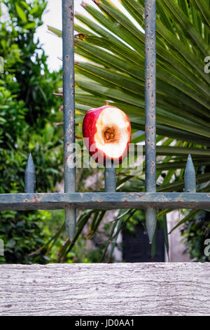 Discarded apple with bite Stock Photo - Alamy