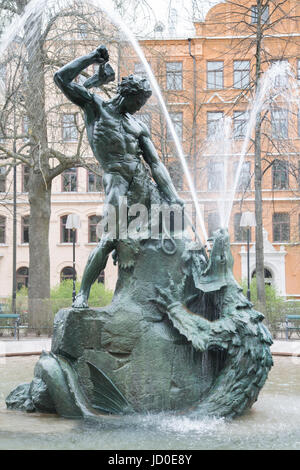 Stockholm, Sweden, "Tors Fiske" fountain by Anders Henrik Wissler ...